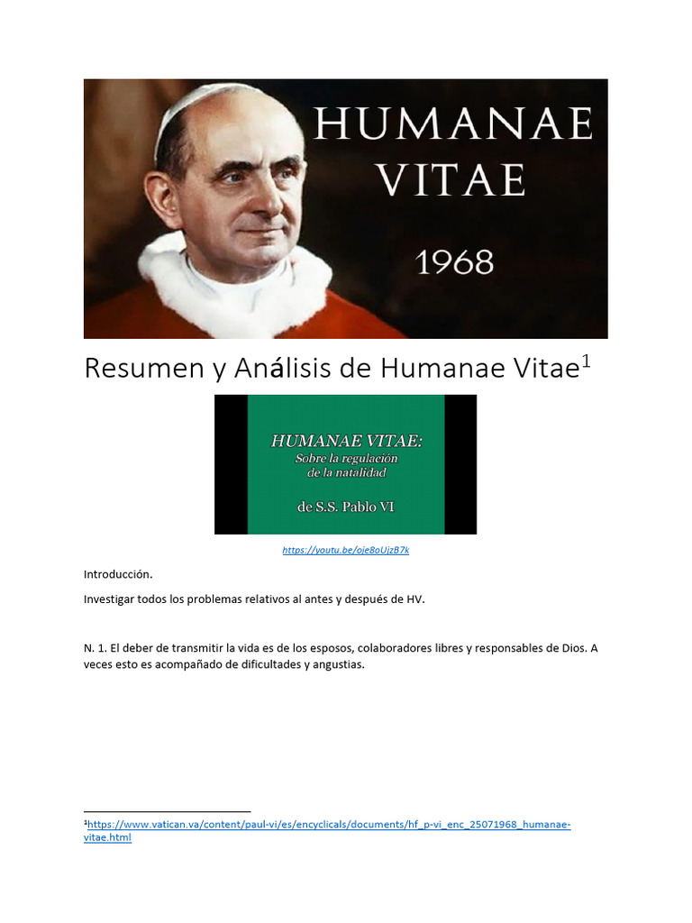 1.4. Humanae Vitae | PDF