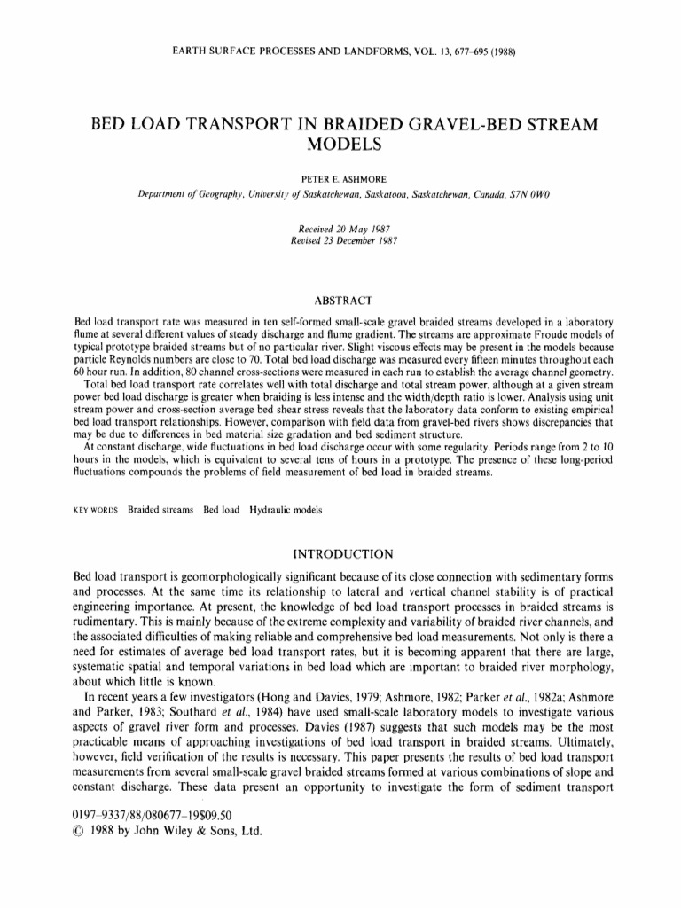 Bed Load Transport in Gravel Streams | PDF | River | Discharge (Hydrology)