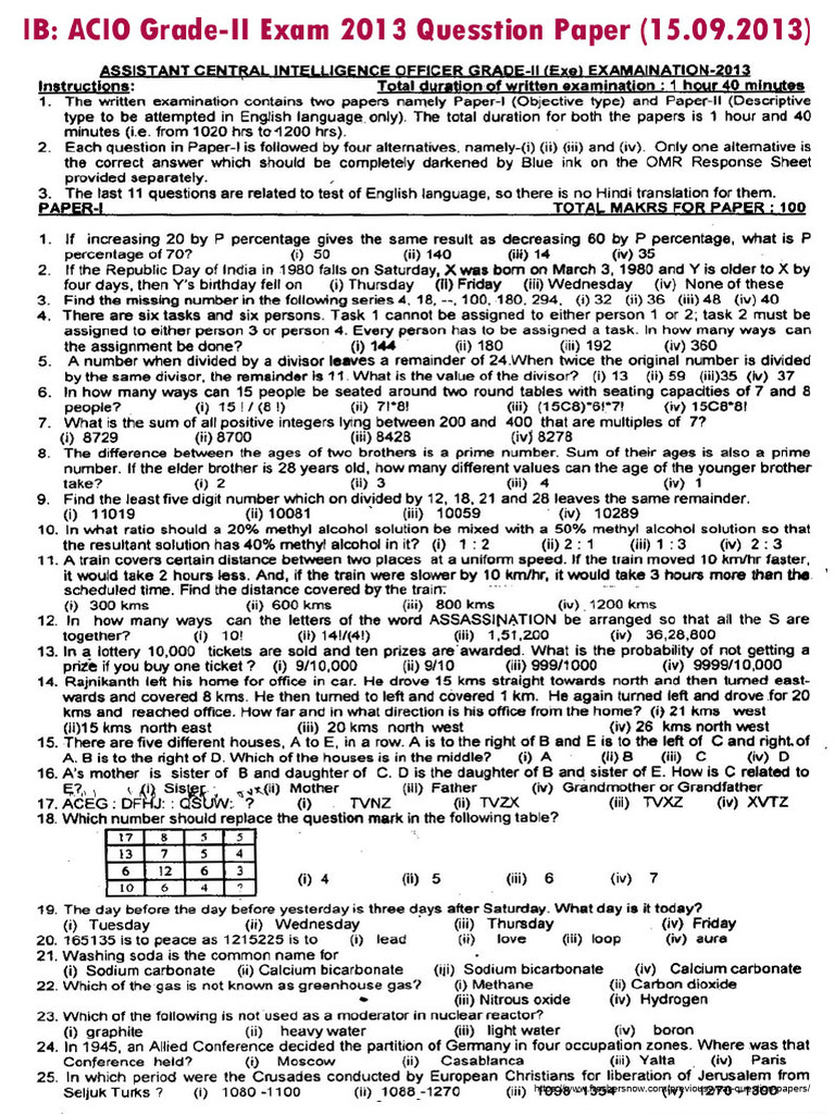 IB-ACIO-Model-Paper | PDF