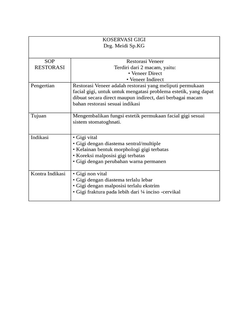 Sop Venner Direct Indirect | PDF