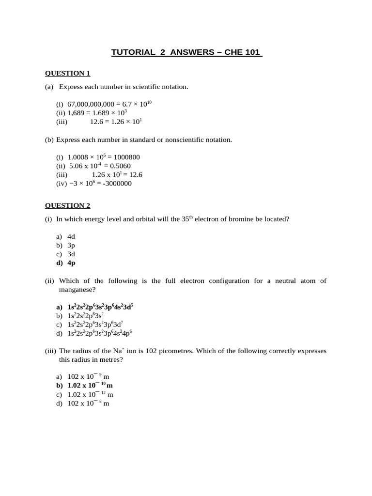Tutorial-2 ANSWERS | PDF