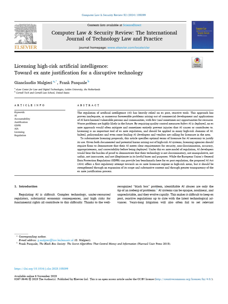 Computer Law Security Review: The International Journal of Technology Law and Practice | PDF ...