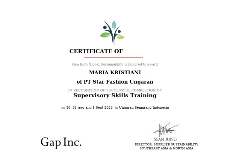 SST Certificate PT Star Fashion Ungaran - Bu Maria | PDF