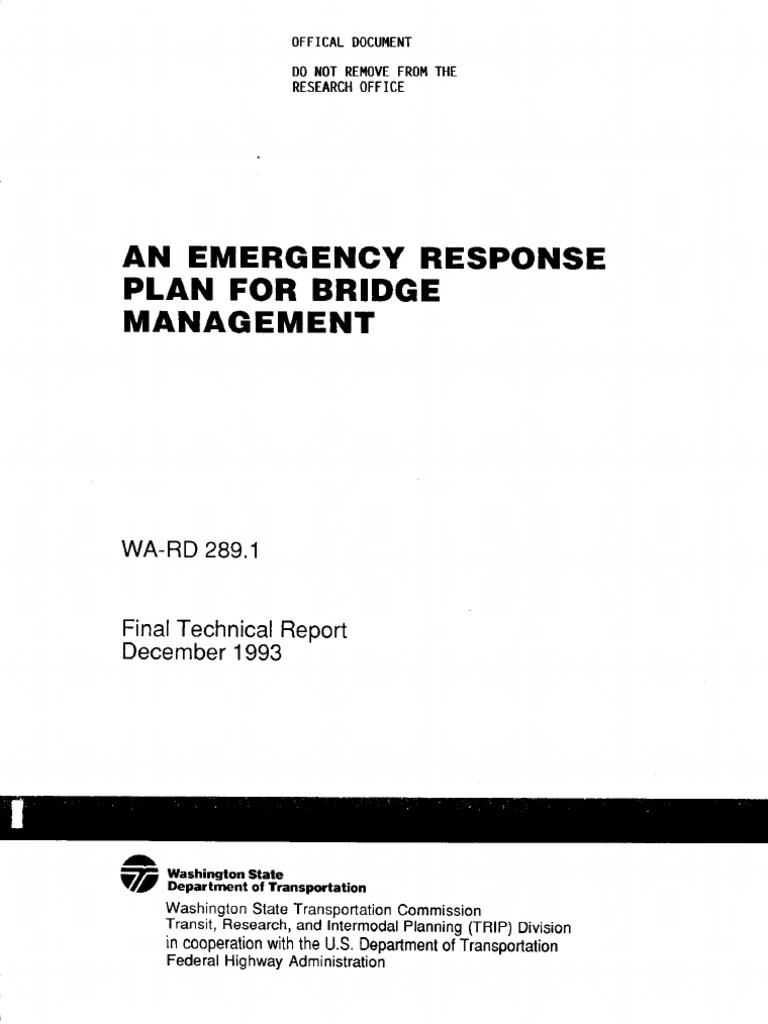 Emergency Response Plan For Bridges | PDF
