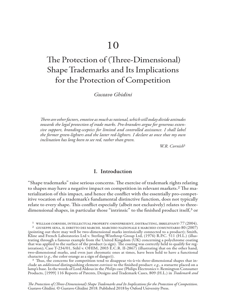The Protection of Three-Dimensional Shape Trademar | PDF | Trademark ...