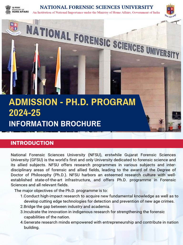 A NFSU Ph.D. Program 2024-25_Information Brochure | PDF