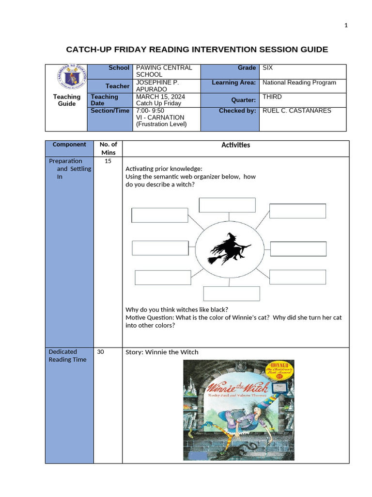 Teaching Guide in Reading Frustration Level March 8 | PDF