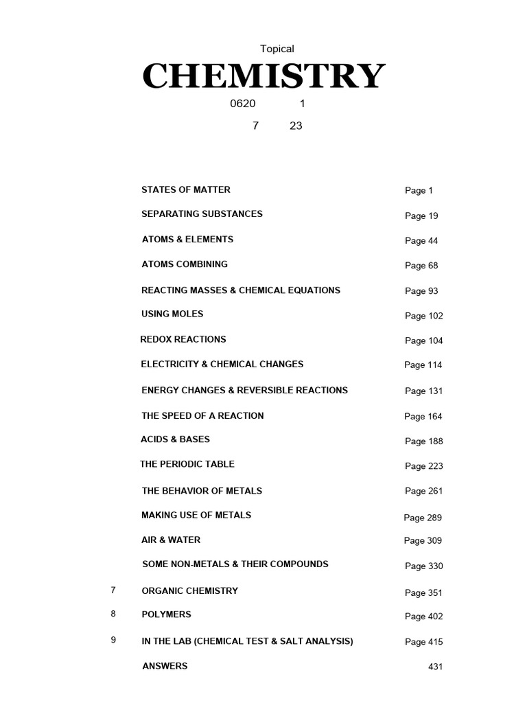 IGCSE Cam Chemistry P1 2017-2023-Sample 副本 | PDF