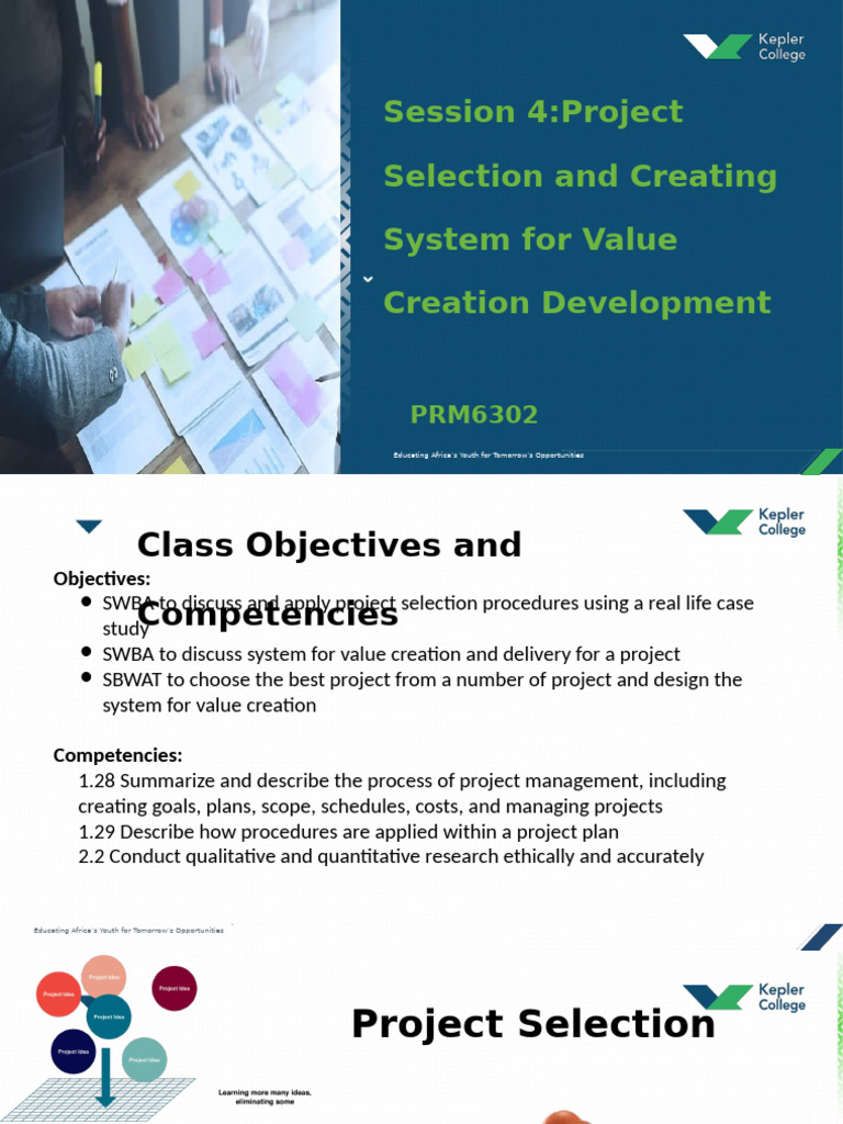 PRM6302 - SESSION #4# Project Selection and Creating System | PDF