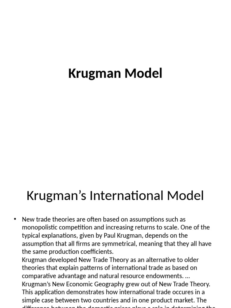 Krugman Model | PDF