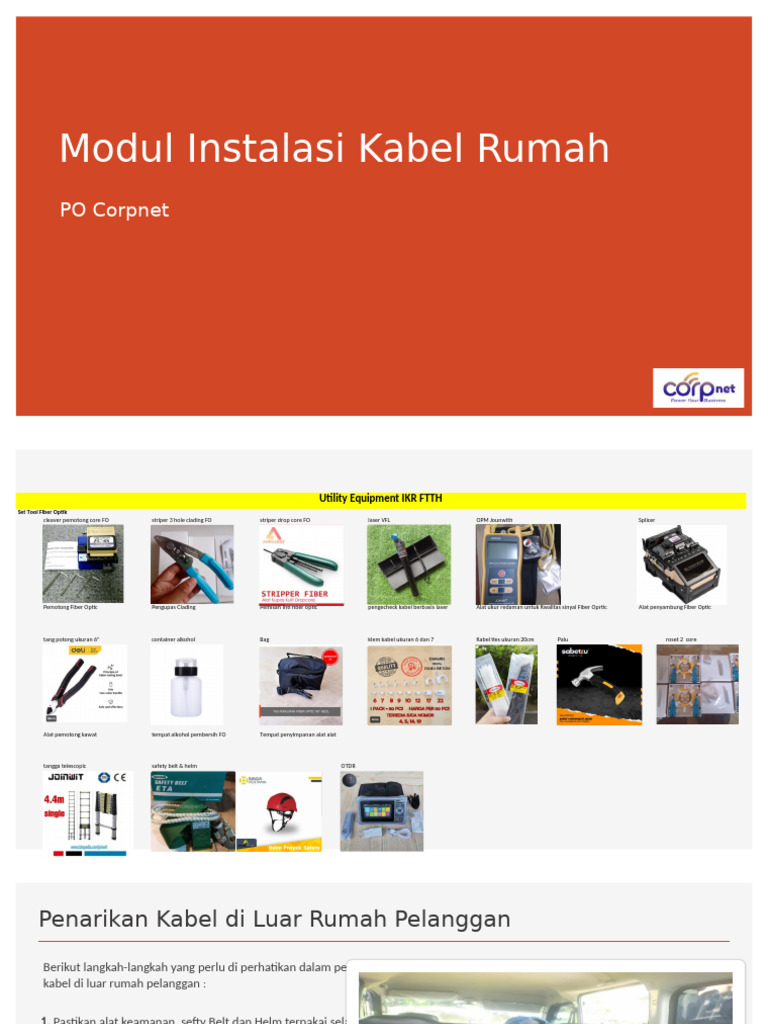 SOP Instalasi Kabel Rumah PO | PDF