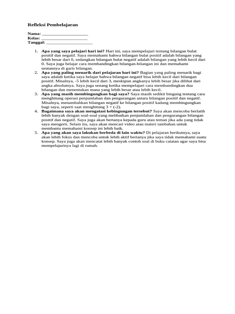 Refleksi Pembelajaran Materi Observasi | PDF