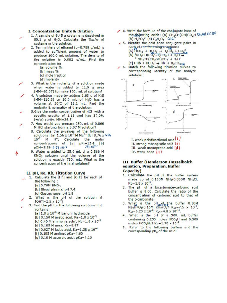 Problem-Set PH and Buffers | PDF