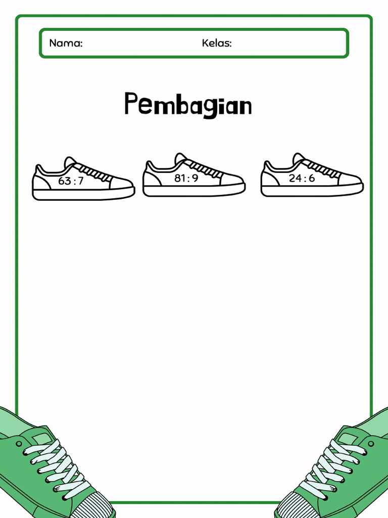 HIjau Ilustrasi Sepatu Lembar Kerja Matematika - 20240813 - 145942 ...
