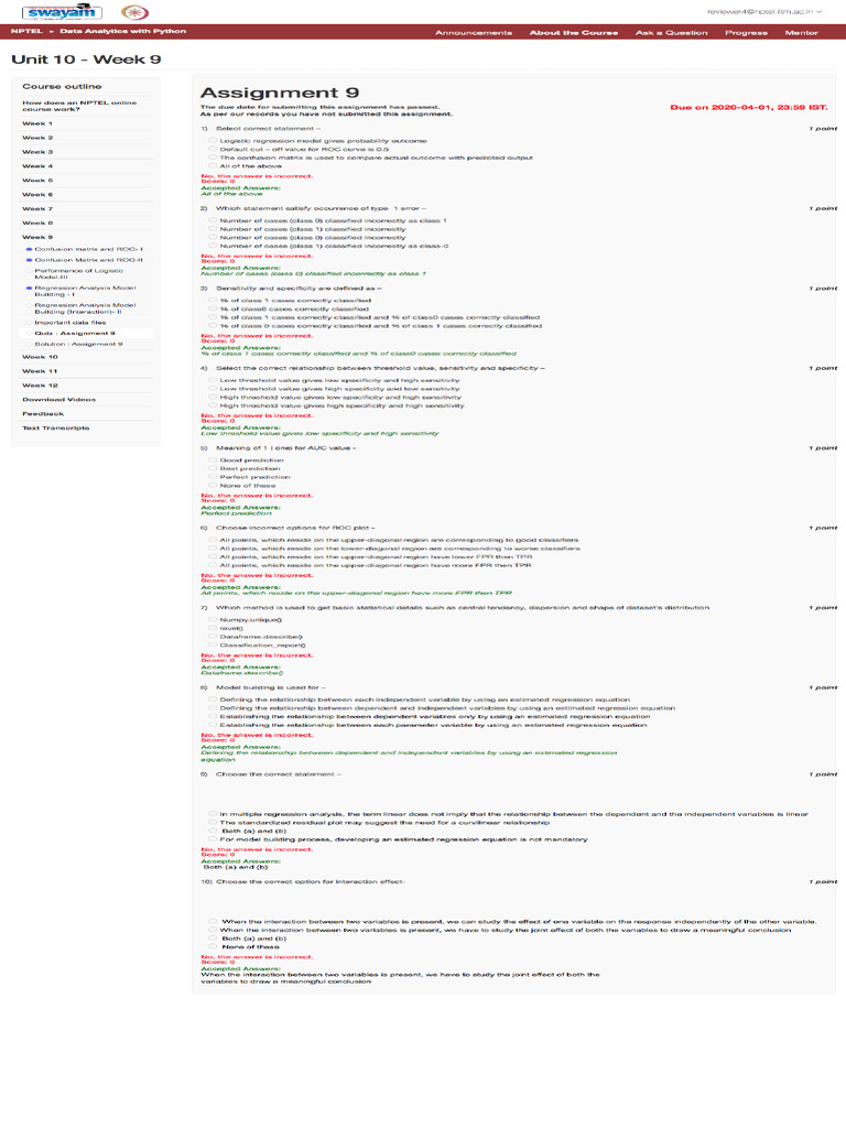 Noc20 Cs46 Assessment Id Week 9 | PDF