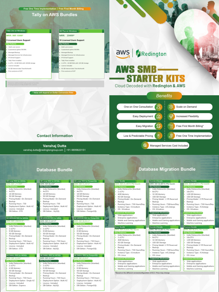 SMB Starter Kits Brochure - AWS - Redington-4 | PDF | Databases | Microsoft Sql Server