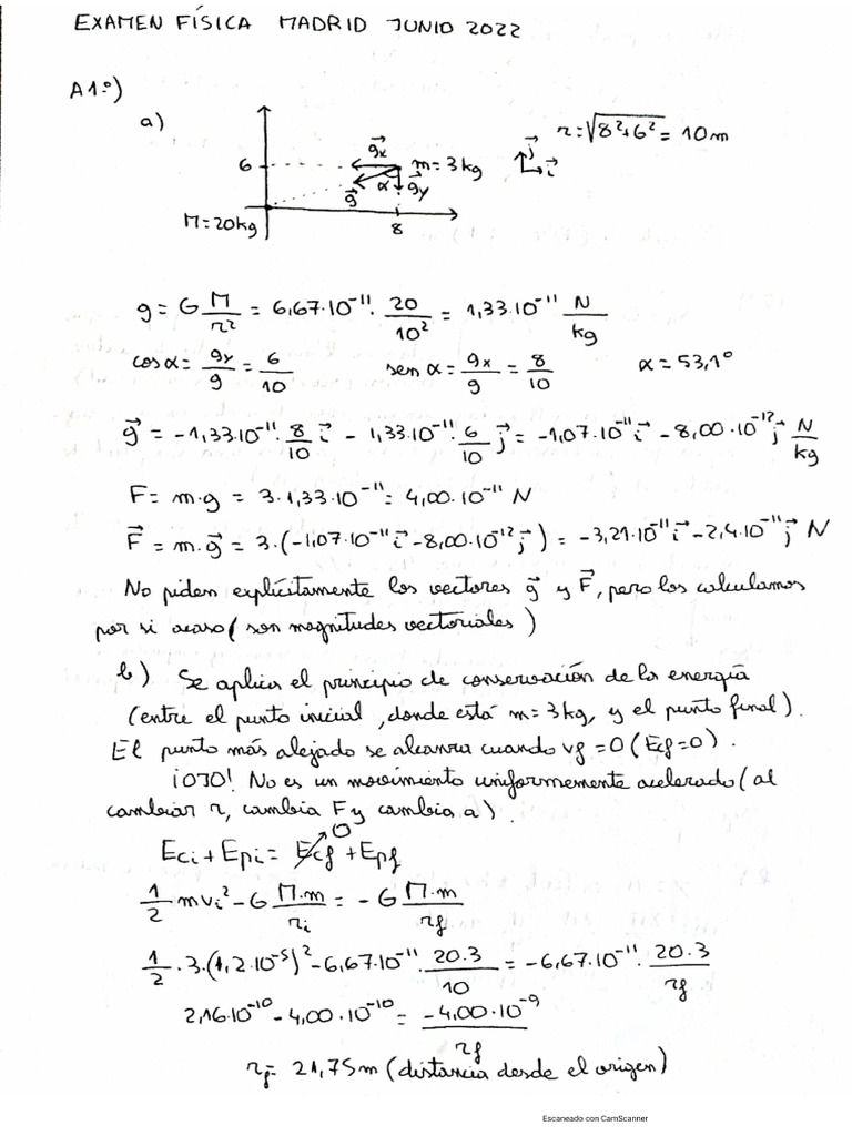 EvAU FÍSICA JUNIO 2022 SOLUCIONES | PDF