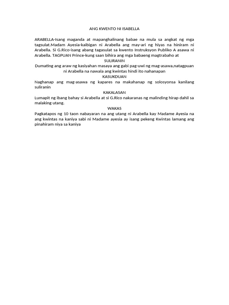 Ang Kwento Ni Isabella | PDF