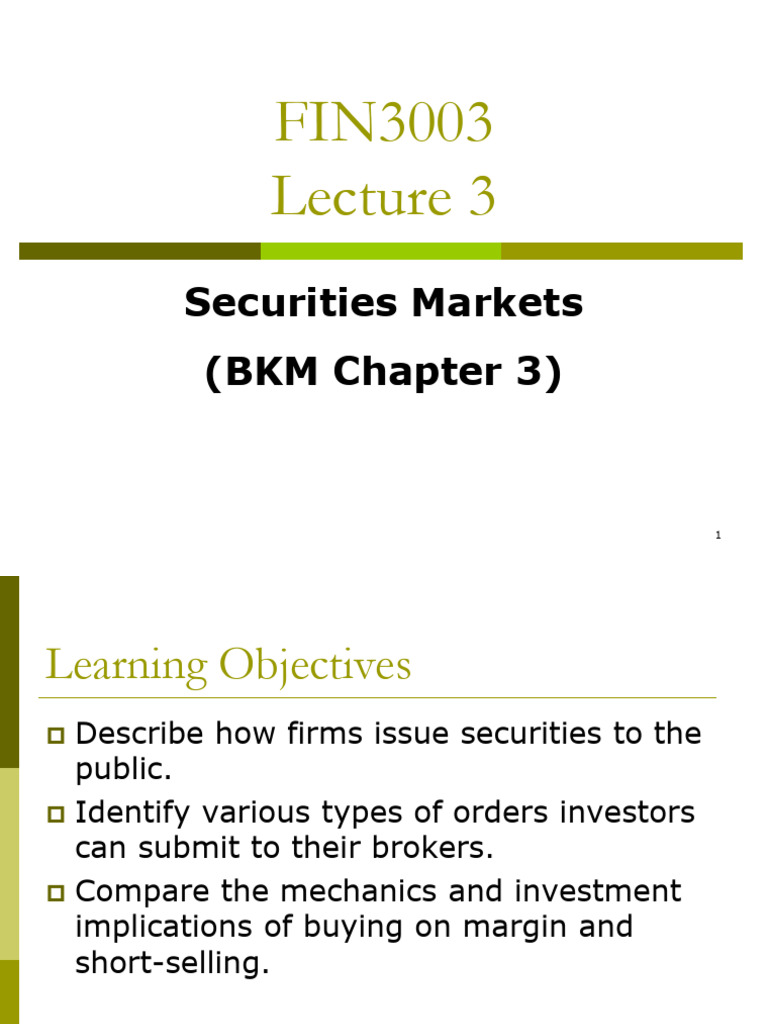 FIN3003 Lec03 | PDF