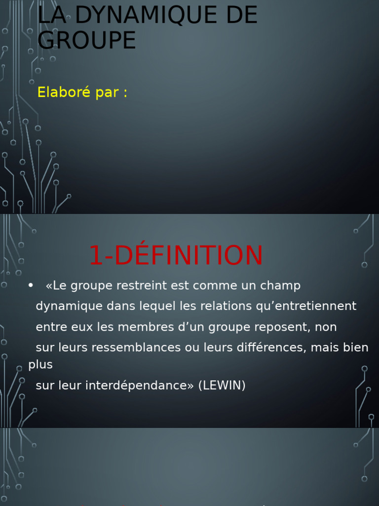 La Dynamique de Groupe | PDF