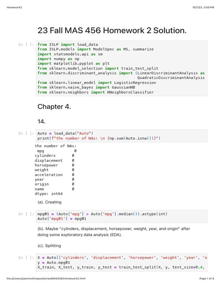 Sol Homework2 (Py) | PDF
