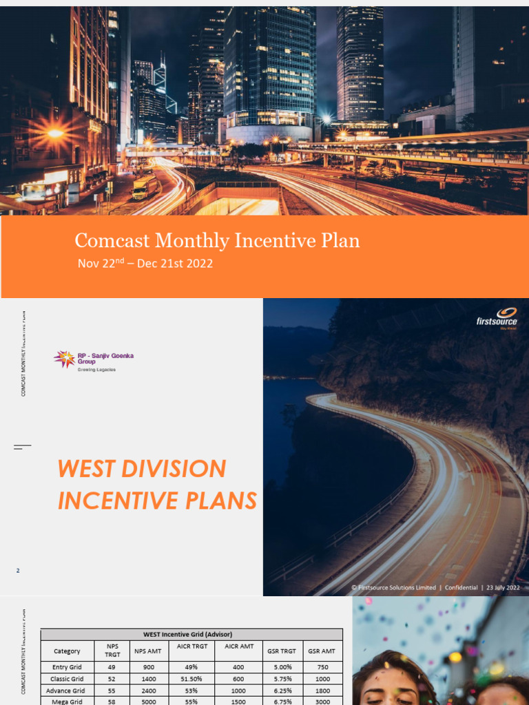 Comcast West Division Incentive Plan | PDF
