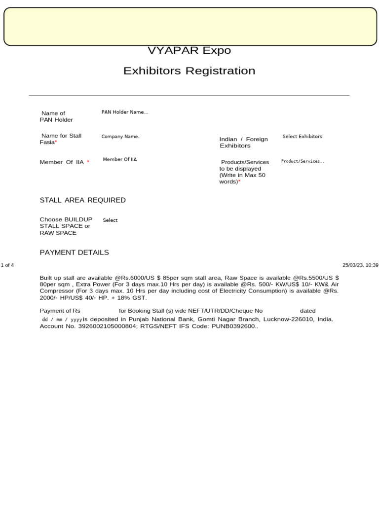 IFX Exhibitors Registration | PDF
