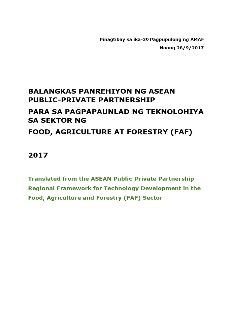 4.Tagalog ASEAN PPP Framework FAF 2022 | PDF