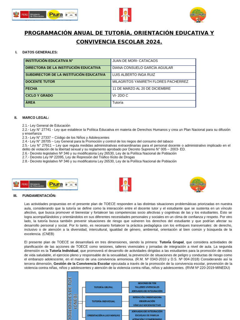 Plan Anual Tutoria 2do C Sec | PDF