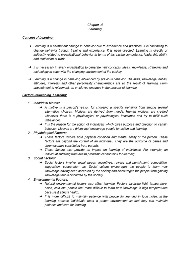 Chapter - 4 - Learning OB | PDF | Attitude (Psychology) | Career & Growth