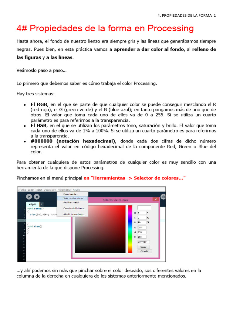 4.propiedades de La Forma en Processing | PDF | Color