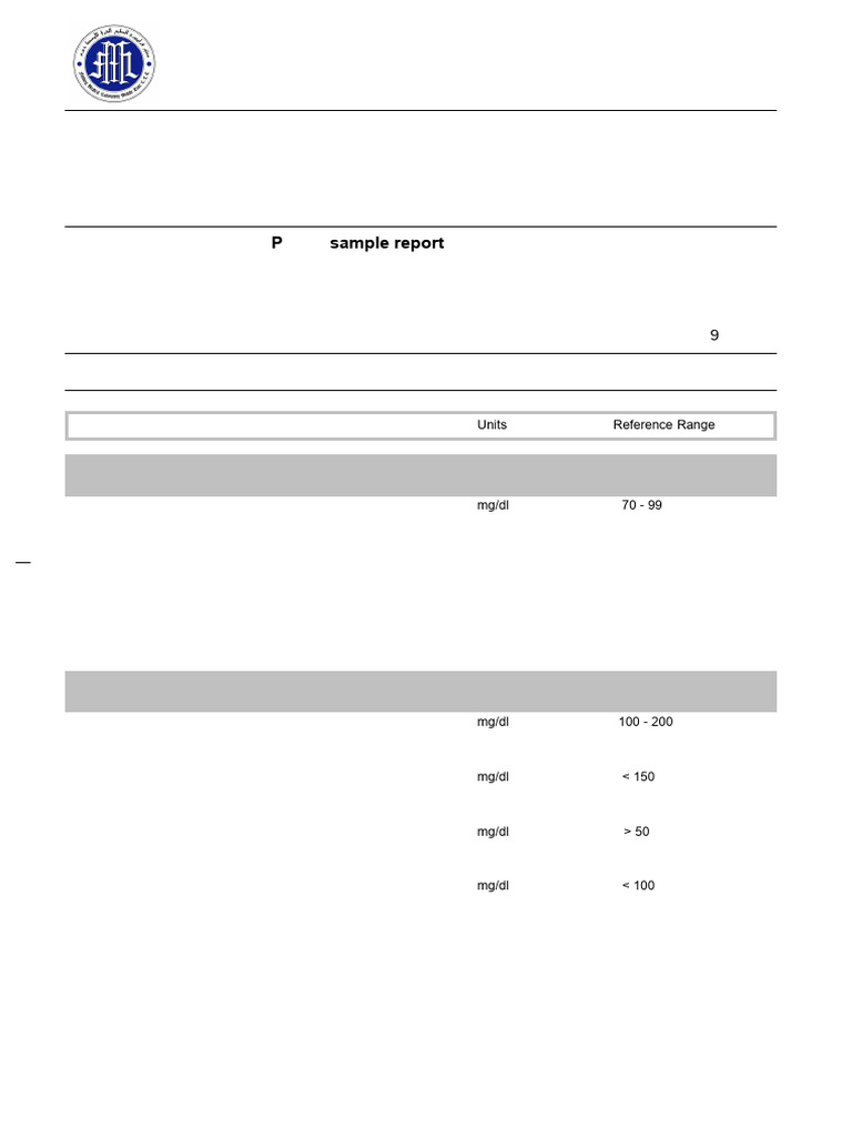 FML Diabetes Profile Sample Report | PDF