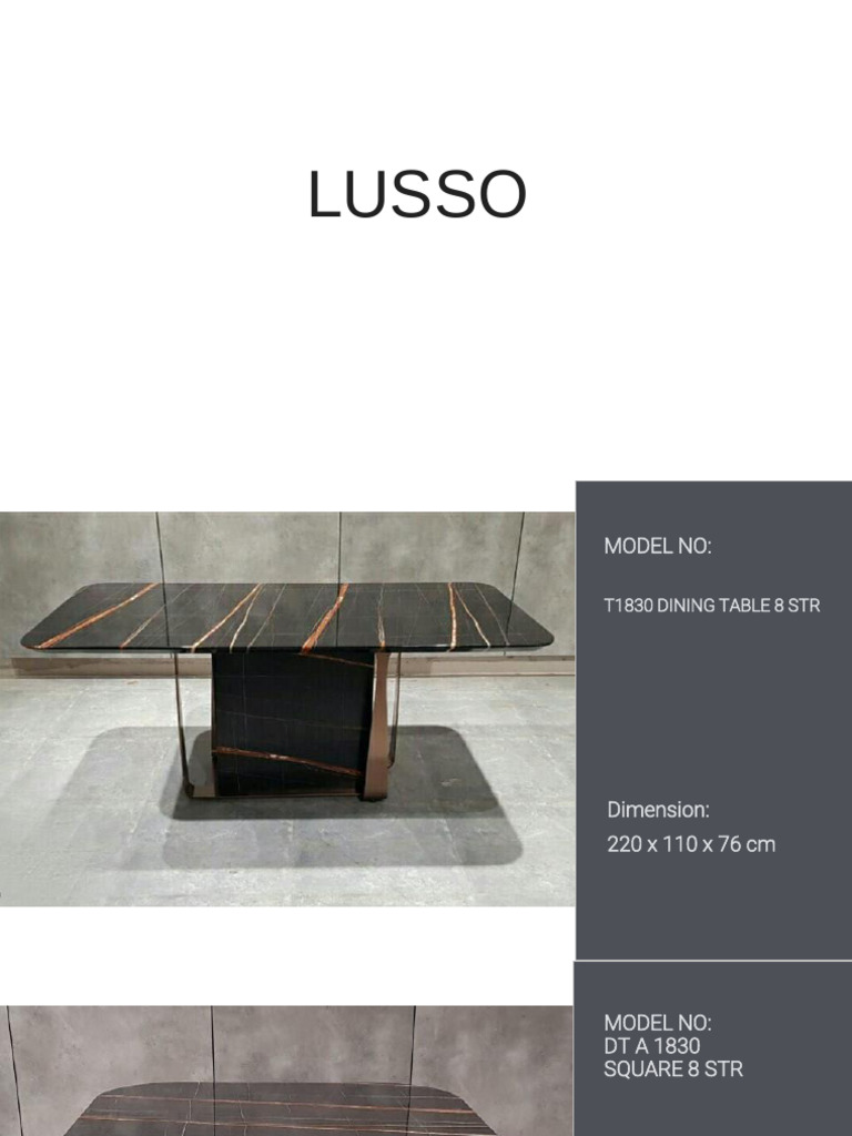Lusso Dining Tables | PDF