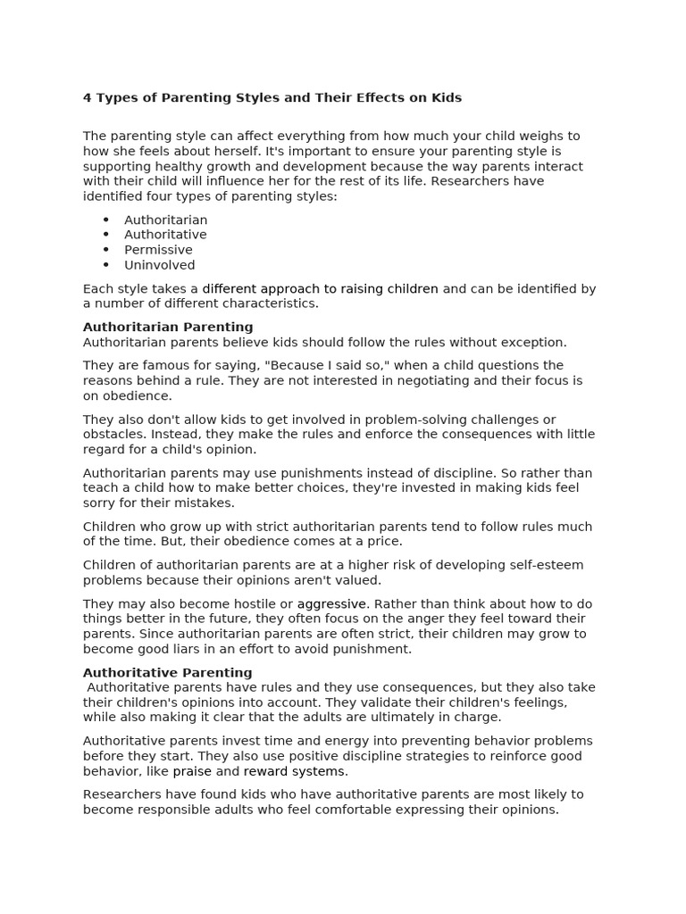 Parenting Styles | PDF