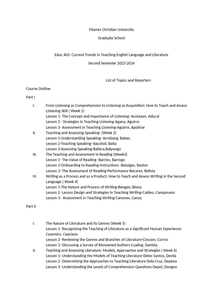 Current Trends in Teaching English Language and Literature | PDF