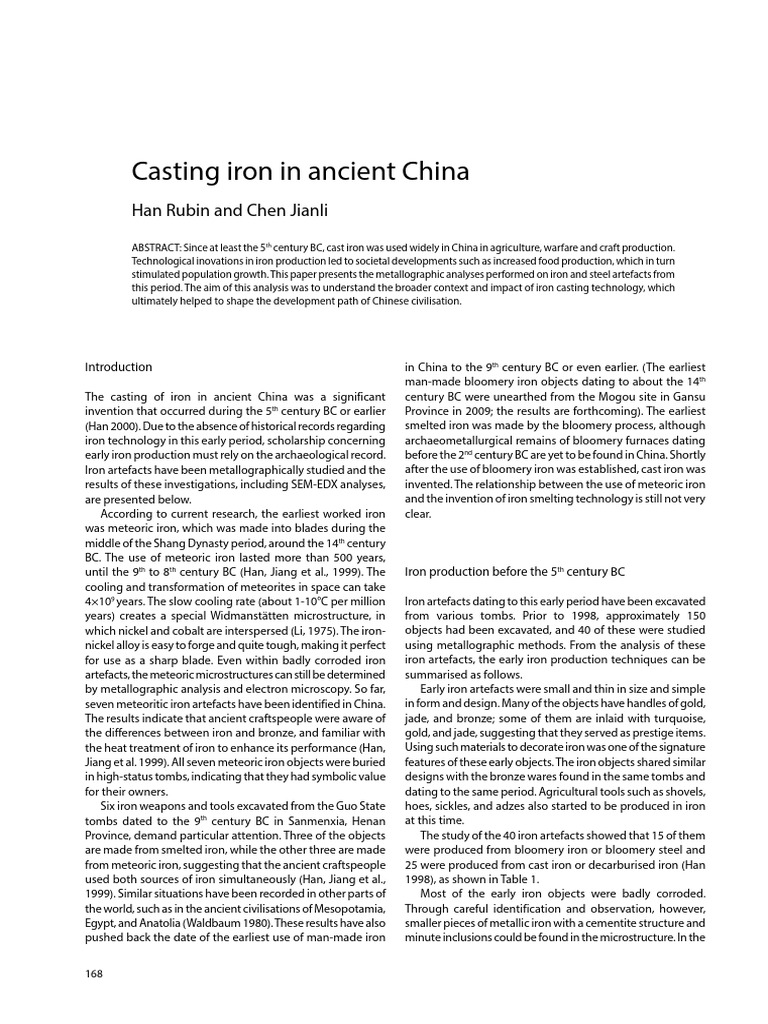 2013casting Iron in Ancient China | PDF