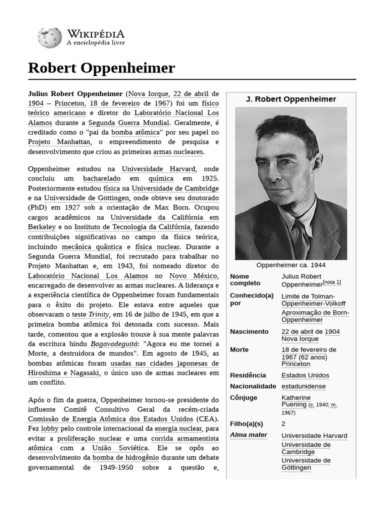 Robert Oppenheimer | PDF