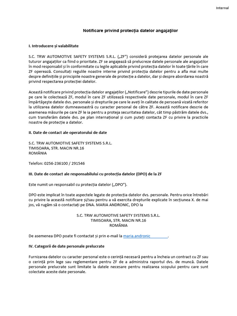 Procedura Notificare GDPR | PDF