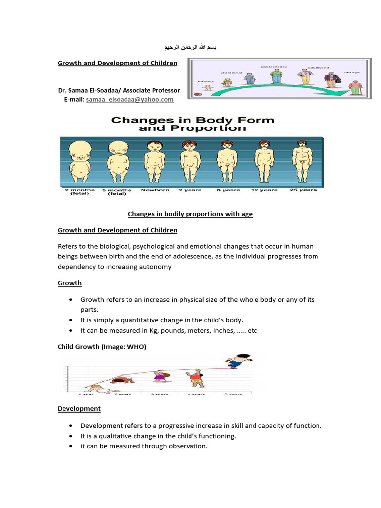 1 Growth and Development of Children | PDF | Infants | Self-Improvement