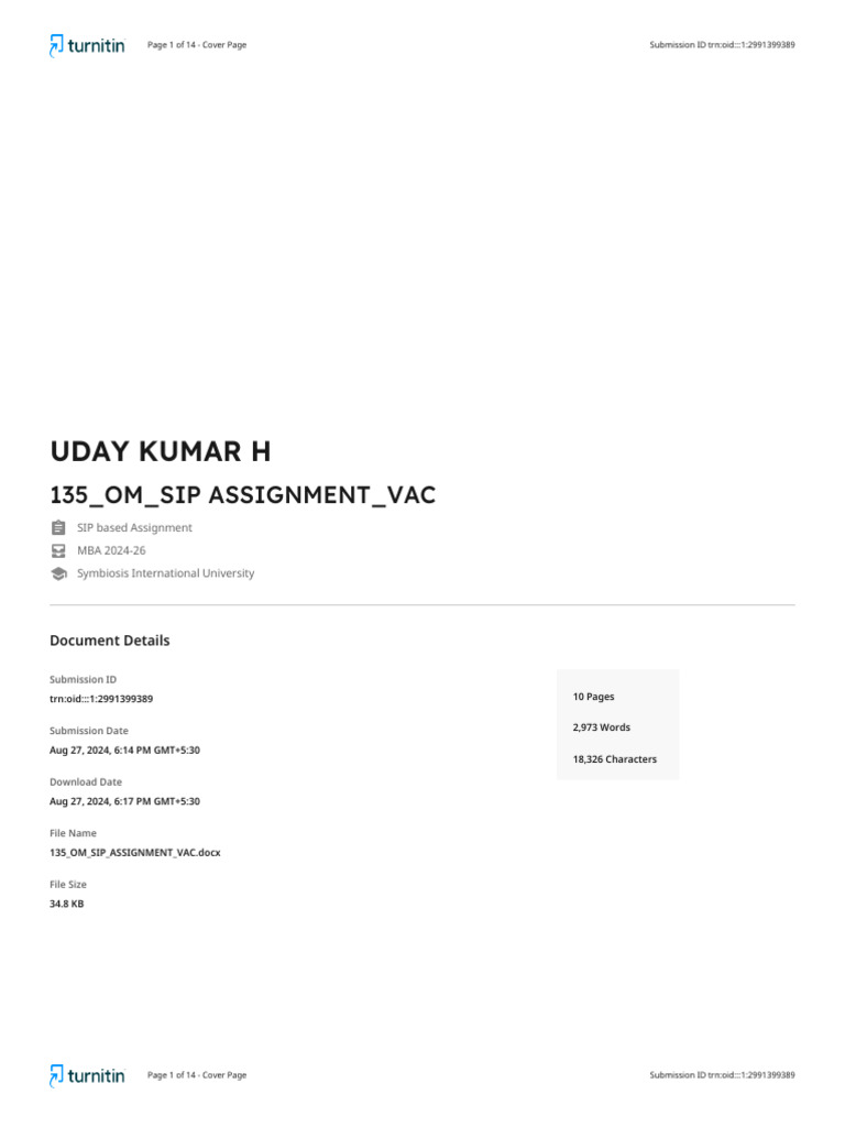 135 Om Sip Assignment Vac | PDF