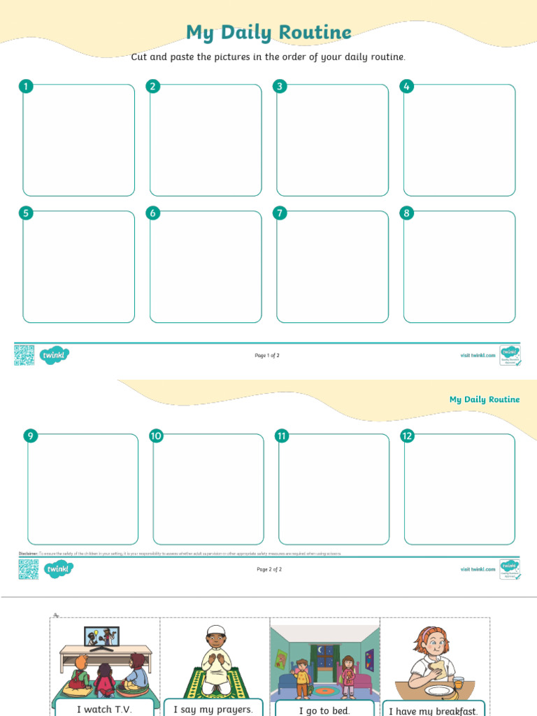 Ar QH 1689540096c My Daily Routine Cut and Paste Sequence Activity ...