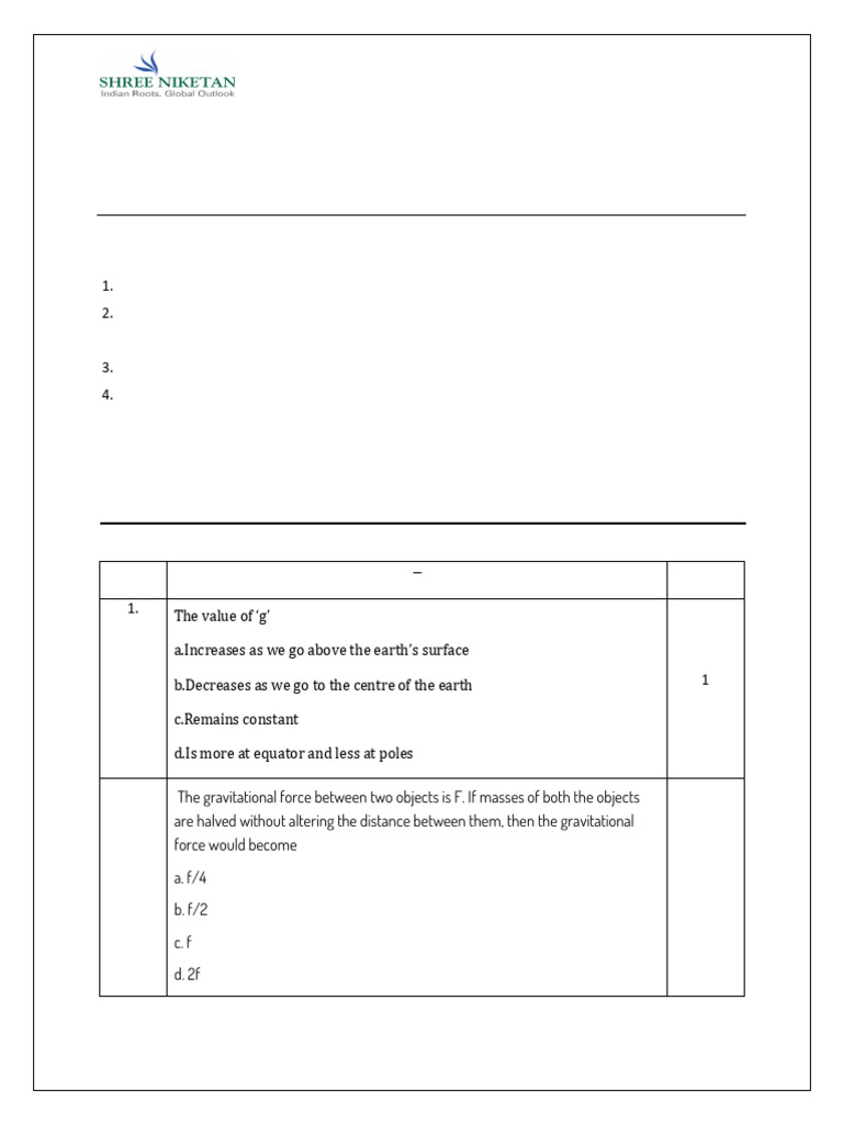 R-G9 Physics Worksheet 4 | PDF