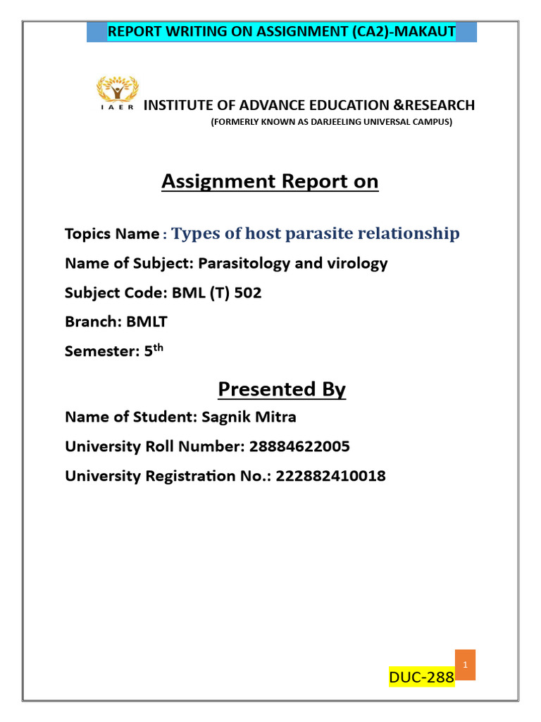 Sagnik Mitra - Parasitology and Virology | PDF | Parasitism | Parasitology
