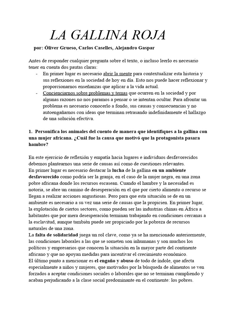 La Pequeña Gallina Roja CASELLES | PDF