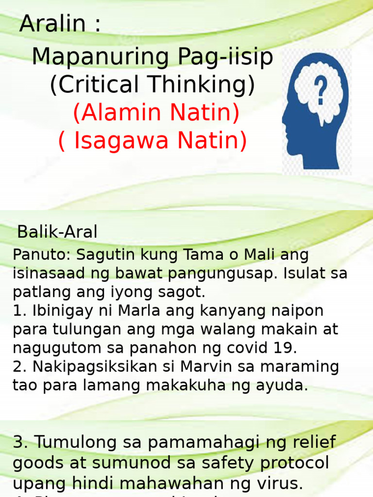 EsP 6 Q 1 Week 7 10 09 13 2023 | PDF