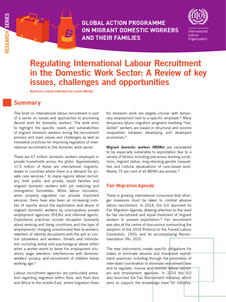 Regulating International Labour Recruitment in The Domestic Work Sector ...