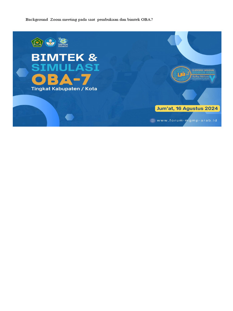 Surat Pemanggilan Bimtek Dan Simulasi OBA7 (-3 | PDF