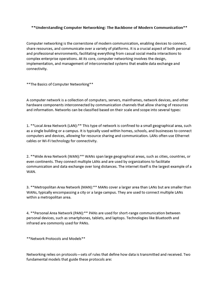 Understanding Computer Networking | PDF