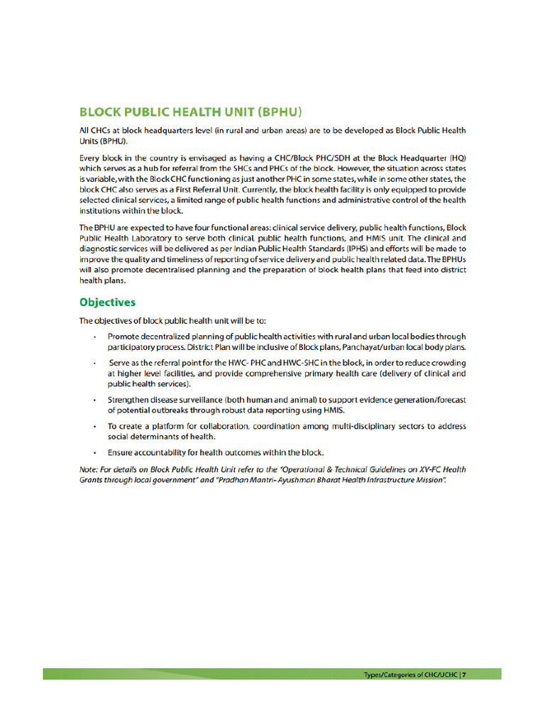 Block Public Health Unit (Bphu) | PDF