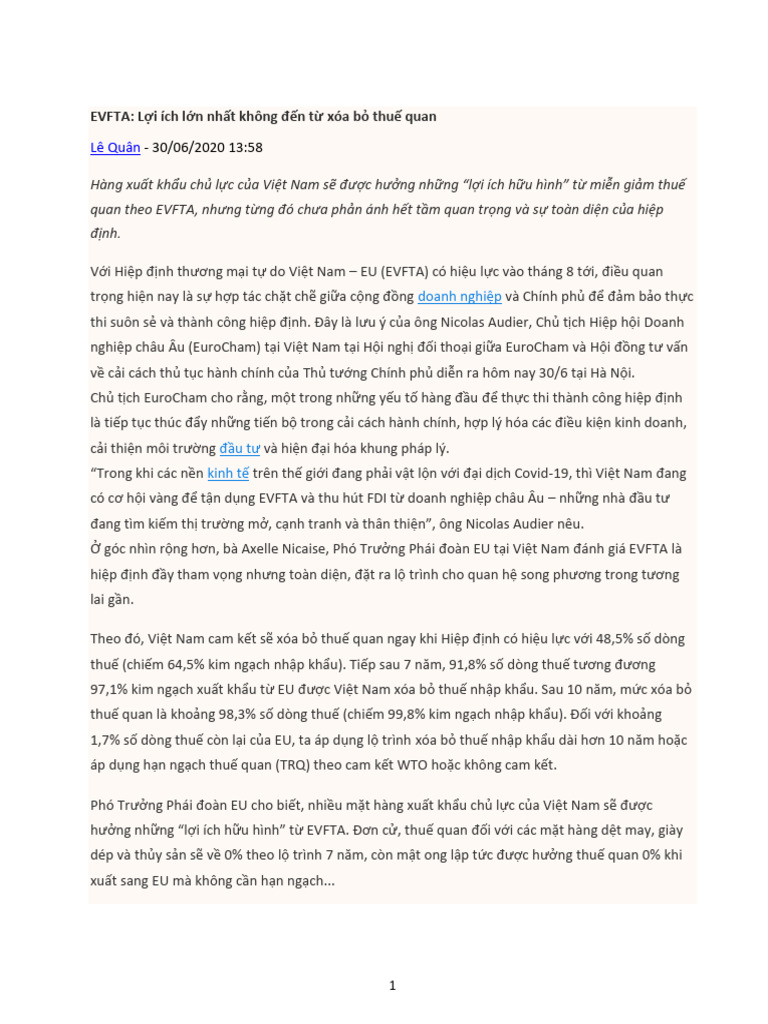 Ch1 2020 Loi Ich Lon Nhat Khong Den Tu Xoa Bo Thue Quan | PDF